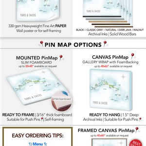 Turks and Caicos Map, Detailed Caribbean Vacation Souvenir Map, Island ...