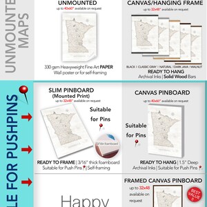 Minnesota Map, Large Detailed MN Wall Map, Personalized Road Trip Art ...