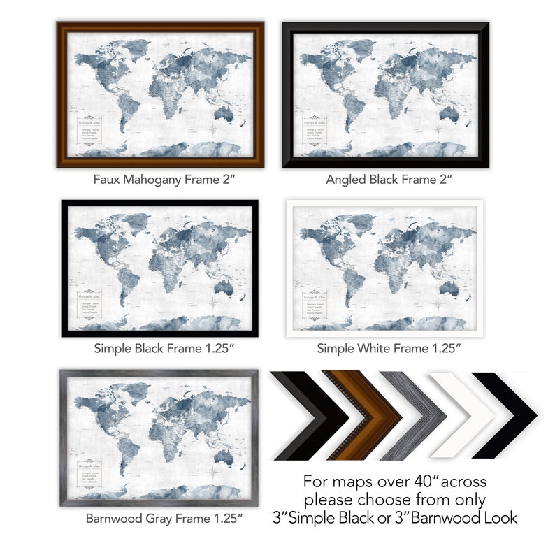 Framed Push Pin Map Also Canvas and Un-mounted World Map - Etsy UK