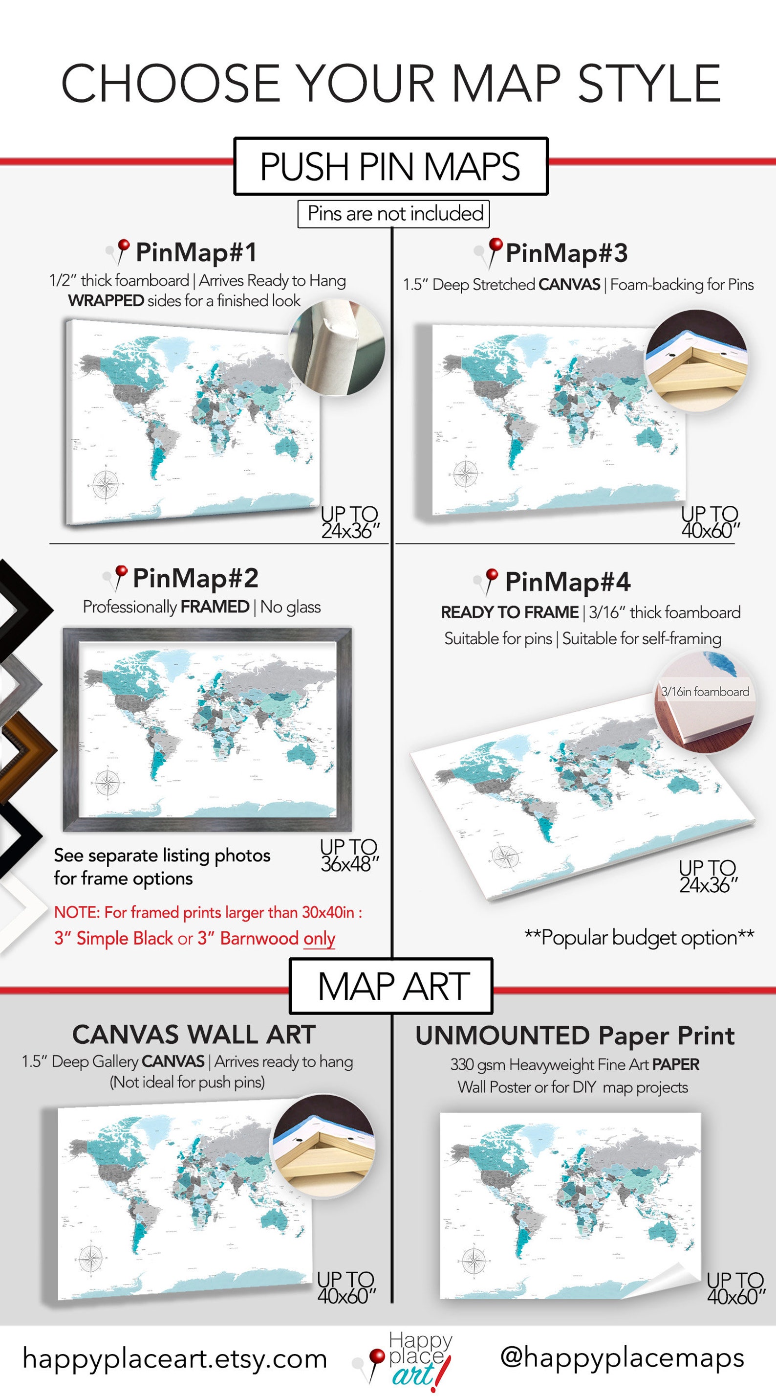 World Map Wall Art Travel Map Pin Trips Personalized - Etsy