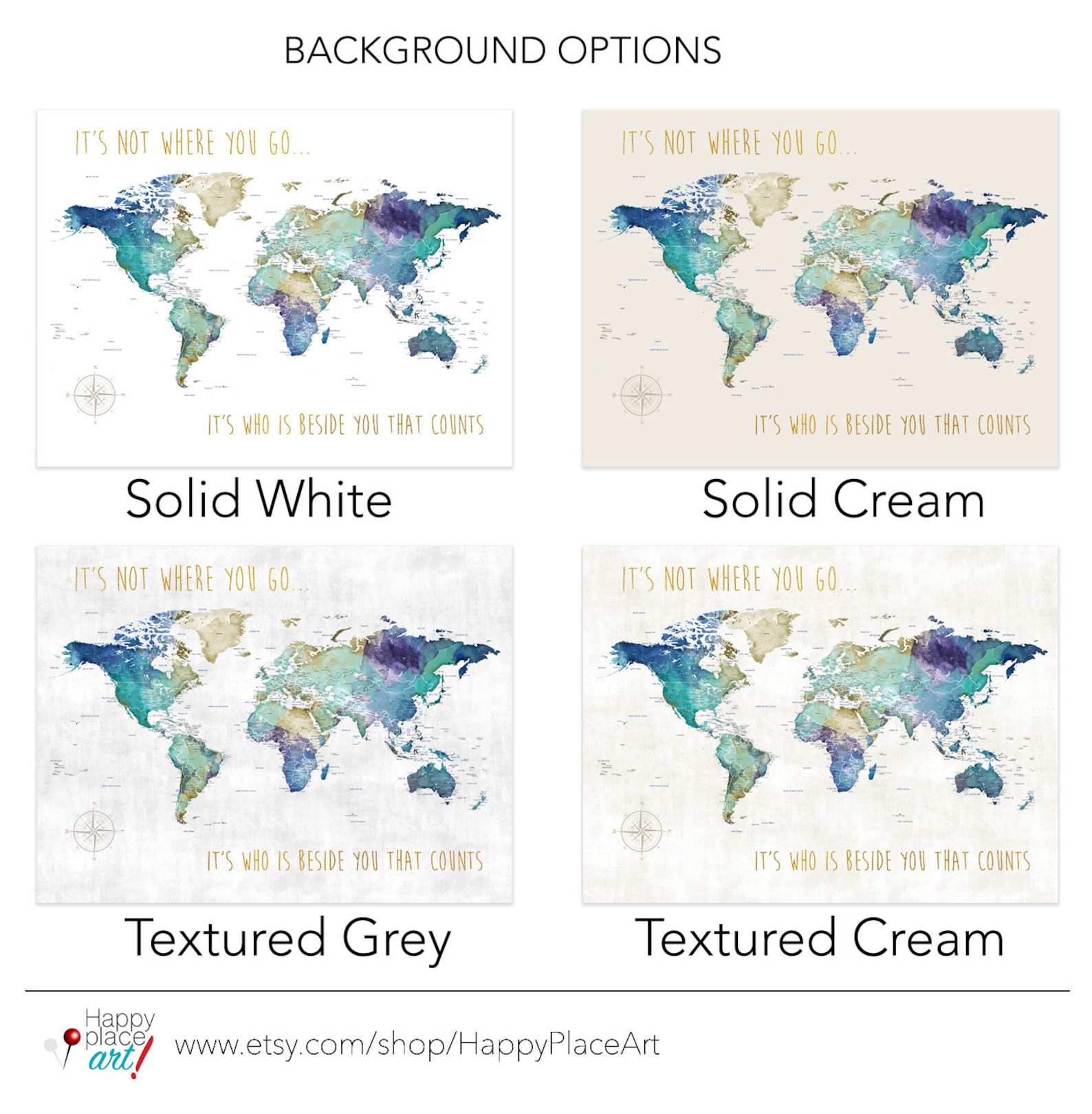 World Map for Wedding Couple Gift, Romantic Travel Map, Anniversary ...