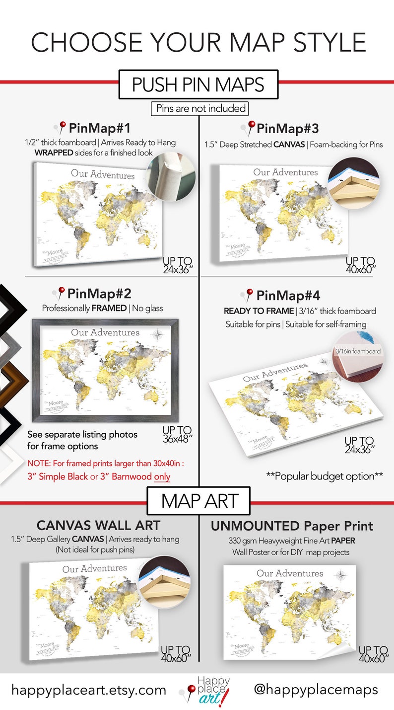 Adventure Map Gift for Young Couple Personalized Anniversary - Etsy