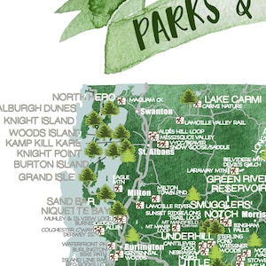 Vermont Hiking Trails & State Parks of VT, Personalized Vermont Map ...