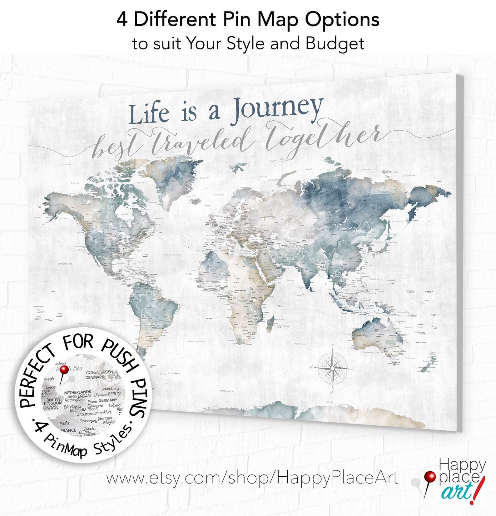 Life is a Journey Best Traveled Together World Map for - Etsy