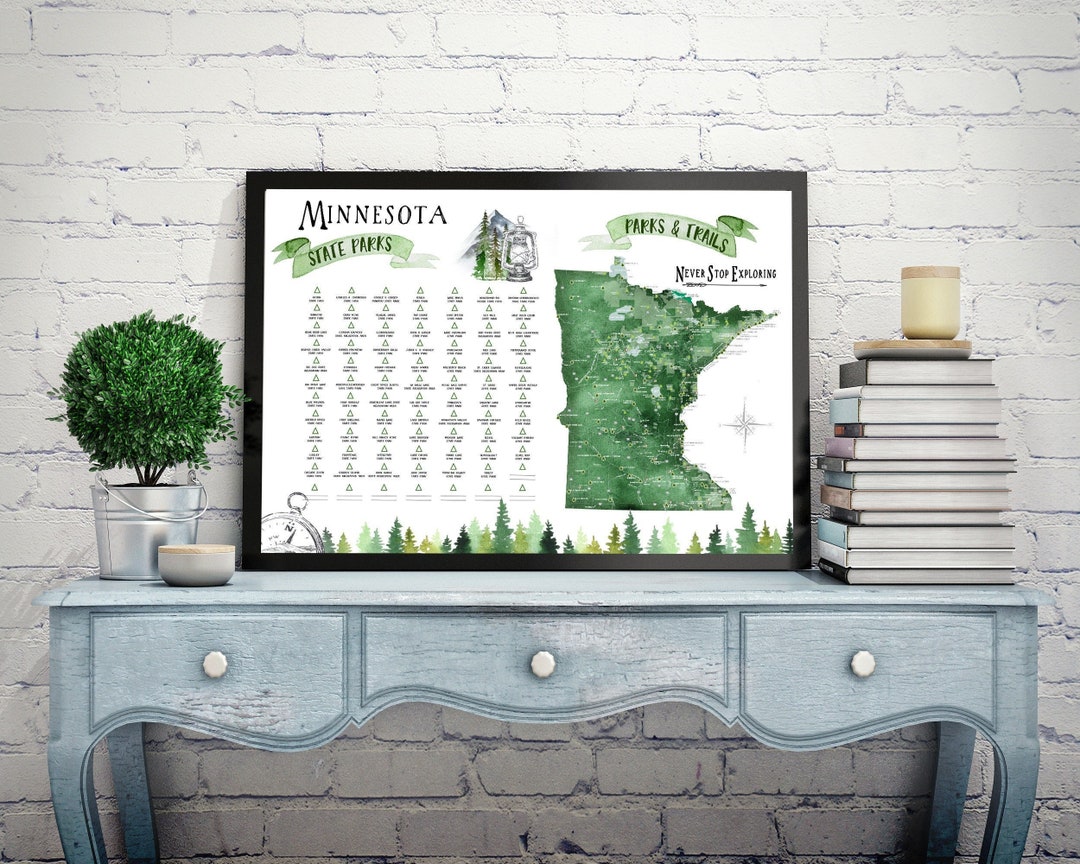 Minnesota Trails and State Parks Map, MN Hiking Map, State Park ...