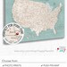 Modern USA Map With Vintage Look, Detailed USA Cities for Push Pin Map ...
