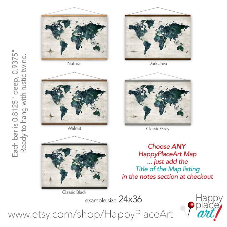 Large World Map with Cities Home Schooling Canvas Wall Map | Etsy