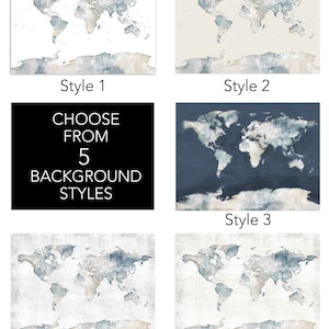 World Map Art, Vintage Distressed Neutral Color, Grayscale, Beige Cream ...