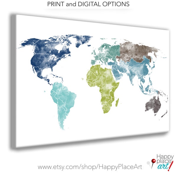 World Map Portrait - Etsy