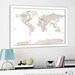 Cream Sandy Beige World Map Detailed World Map Ideal for - Etsy