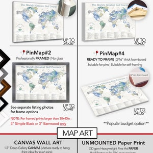 Top Golf Courses World Map. Push Pin Golf Quest Map, Mark Golfing ...