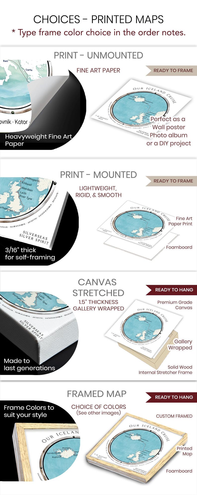 Any Cruise Ship Route Map, Custom Cruise Map, Personalized Wall Art ...