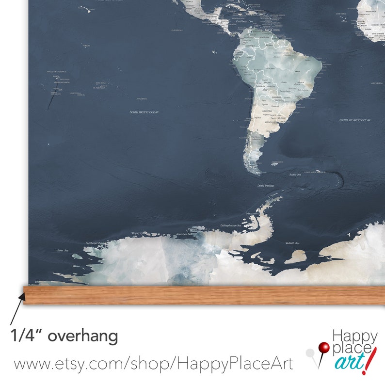 Large Office Wall Map, Personalized World Map, Executive Wall Art ...
