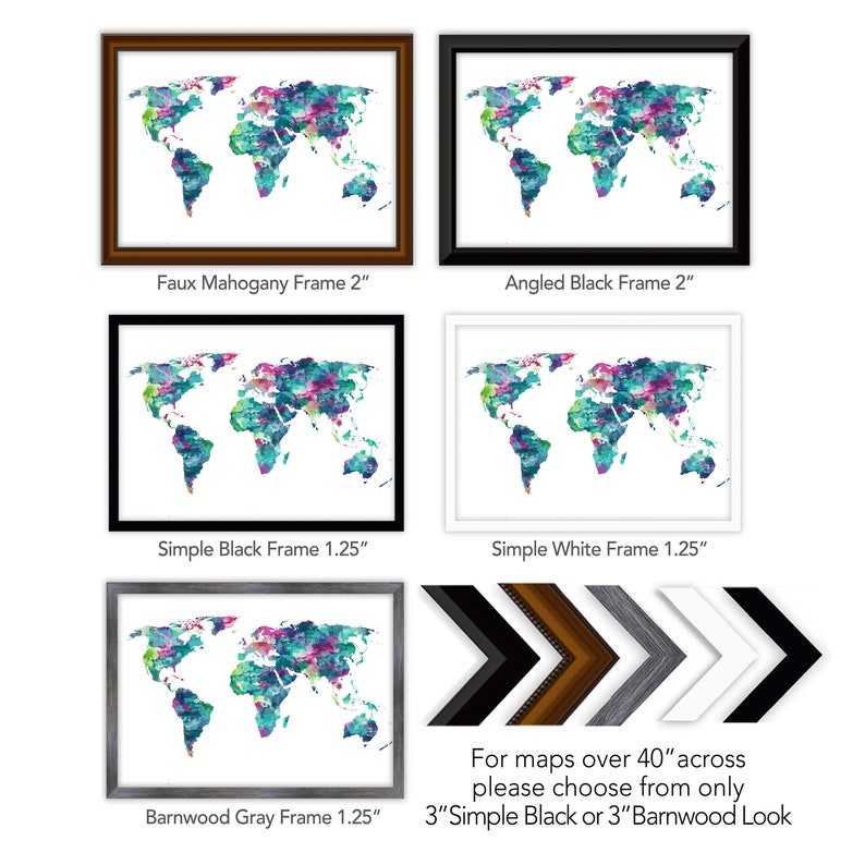 Teal World Map World Map World Map Poster Large World Map - Etsy UK