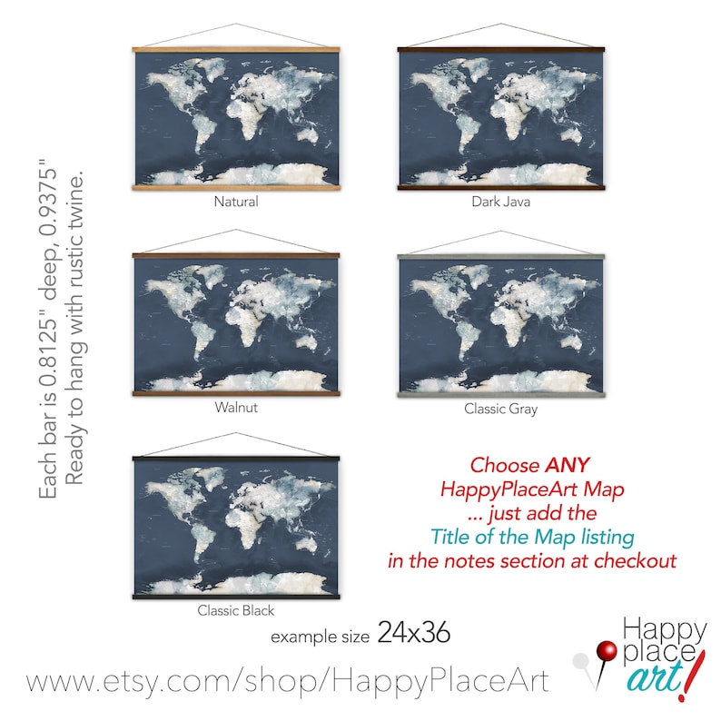 Large Office Wall Map Personalized World Map Executive Wall | Etsy