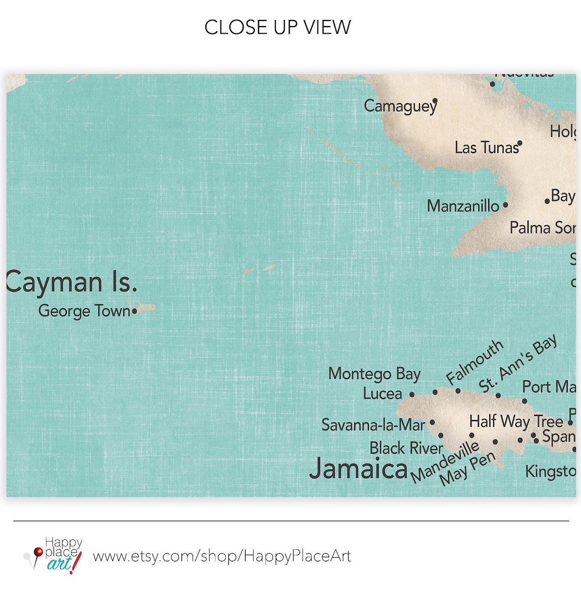 Personalized Push Pin Map of Caribbean With Frame or Ready to - Etsy