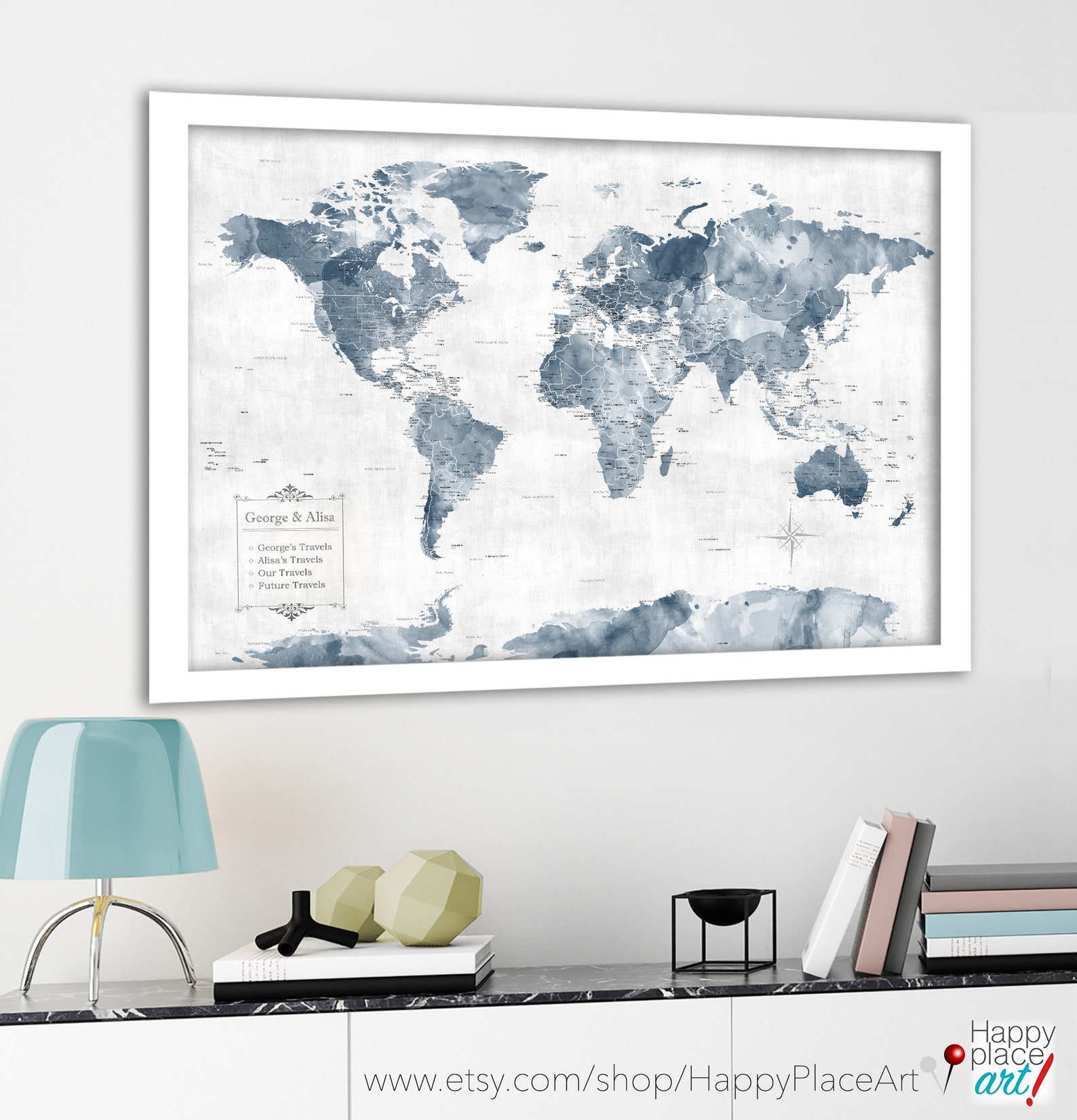 Framed Push Pin Map Also Canvas and Un-mounted World Map - Etsy UK