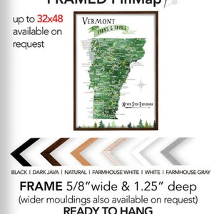 Vermont Hiking Trails & State Parks of VT, Personalized Vermont Map ...
