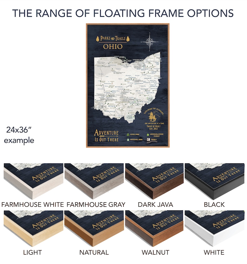 Push Pin Map of State of Ohio Map Personalized Map With Ohio - Etsy