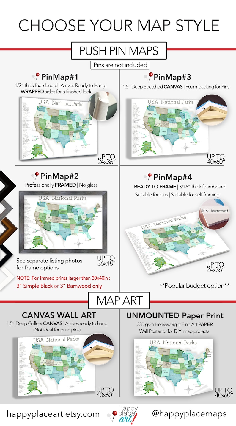 National Park Map for Push Pins, Adventure Awaits, Gift for Adventurous ...