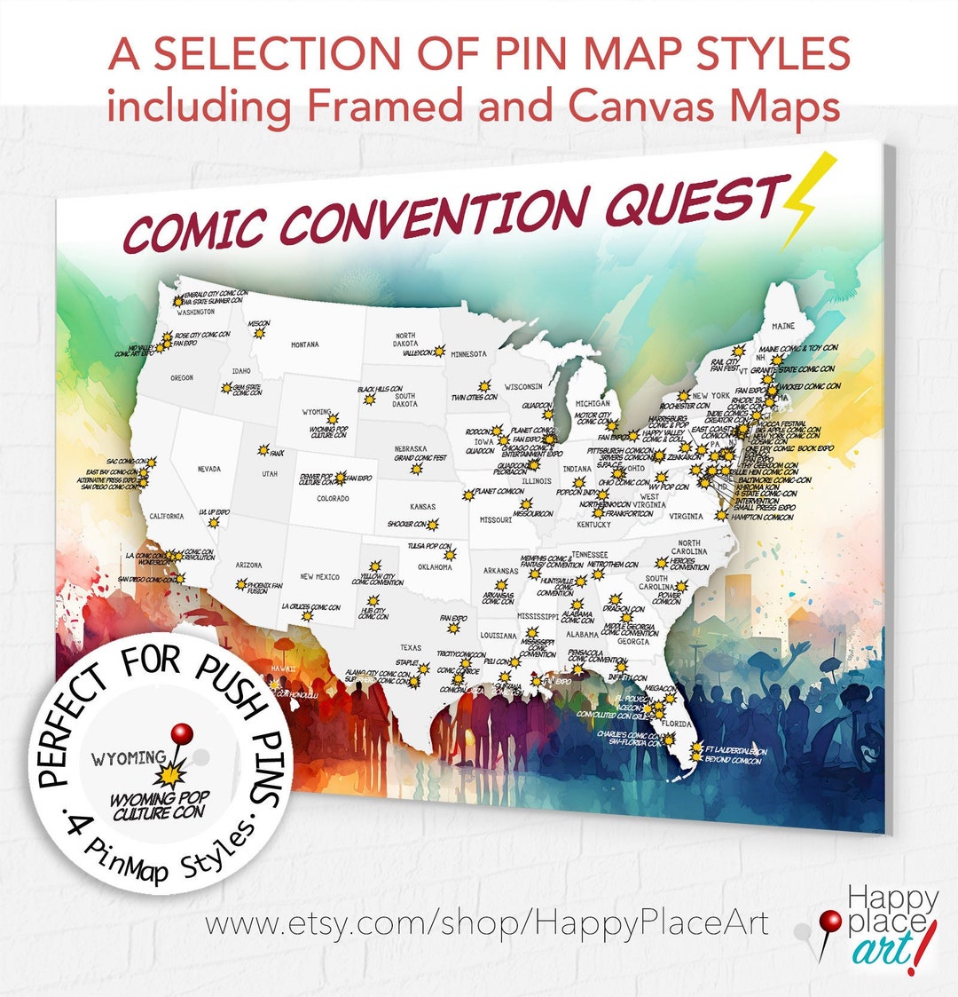 Gift for Comic Book Fans With List of Comic Conventions Locations in ...