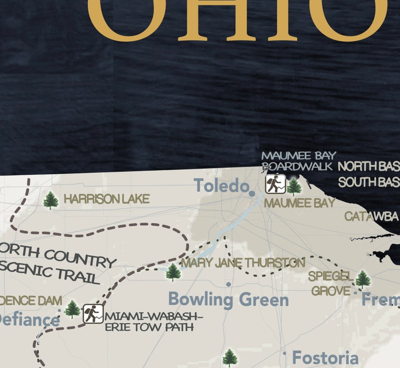 Push Pin Map of State of Ohio Map Personalized Map With Ohio - Etsy