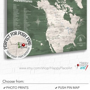 Push Pin National Parks Map, Personalized Pin Map With Personalization ...