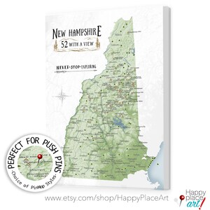 52 With a View New Hampshire Map Personalized NH Gift for - Etsy