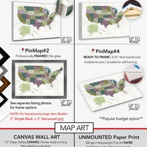 Map of USA With States and Cities. US Push Pin Map With Poster or ...