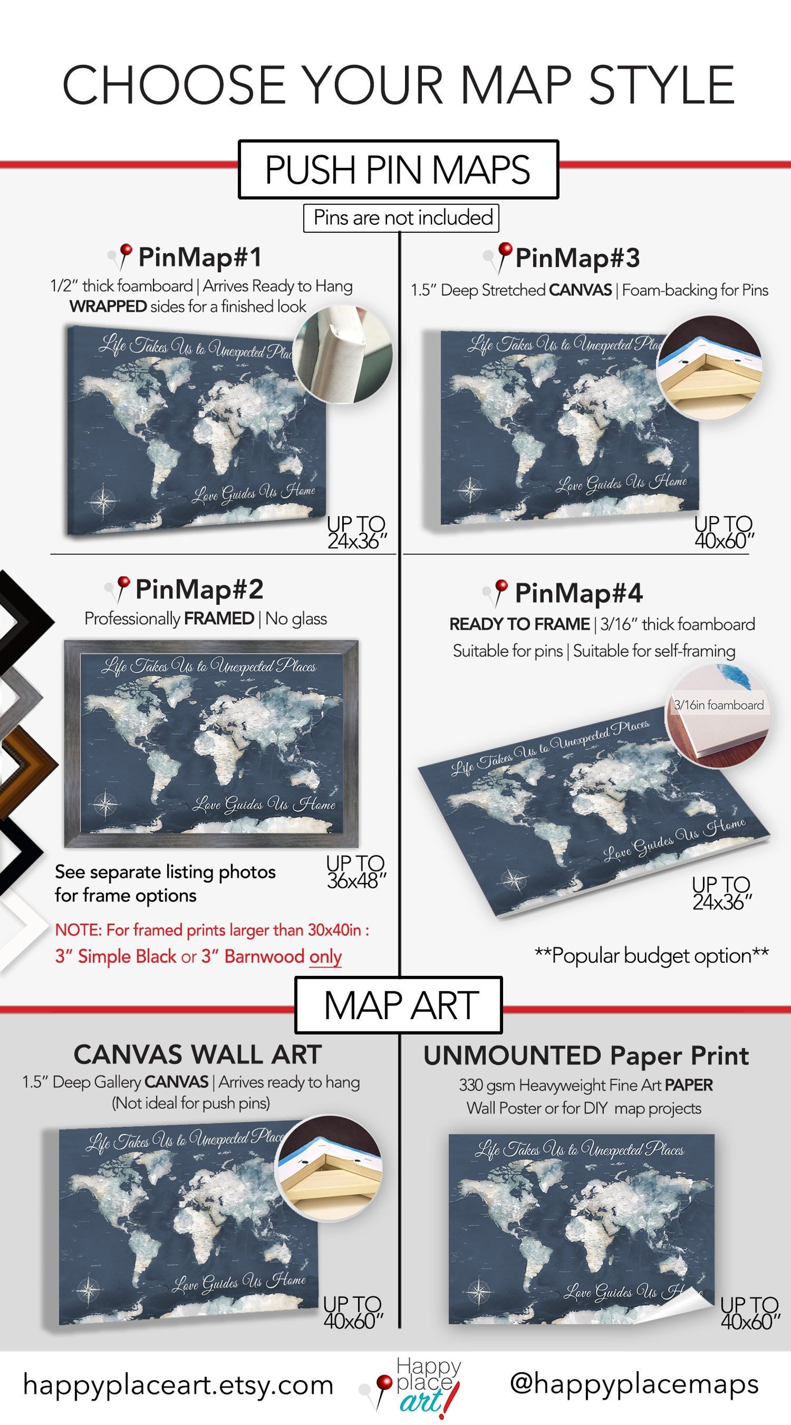 Push Pin Wall Map of the World Custom Words Text of Your - Etsy Canada