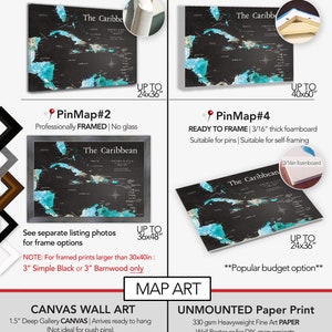 Caribbean Push Pin Map, Track Island Adventures and Cruises Around the ...