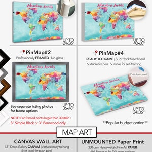 Colorful World Map, Bright World Map With US States, Cities, Large ...