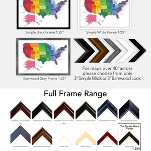 Bright Rainbow Color United States Map, US Map Canvas, Family Travel ...