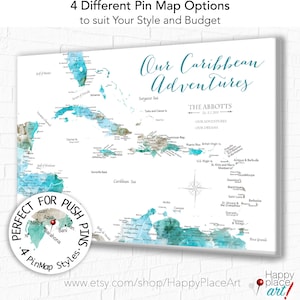 Custom Caribbean Map, Incl Optional Personalized Title and Legend ...