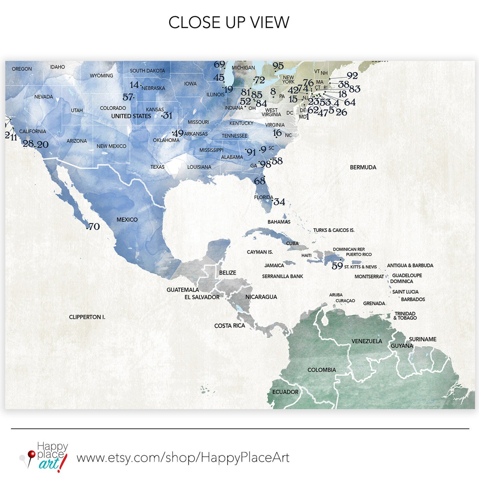 Top Golf Courses World Map. Push Pin Golf Quest Map Mark - Etsy