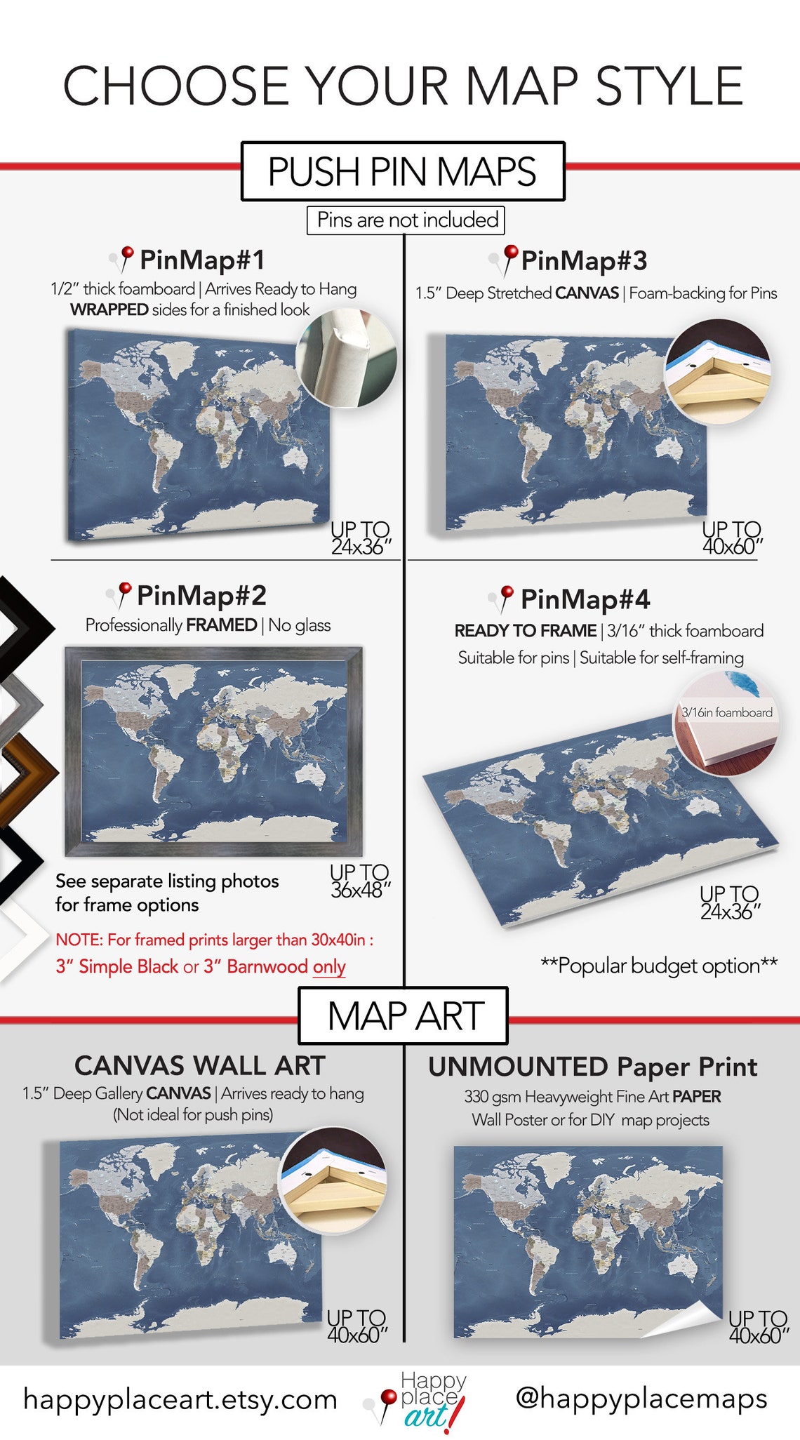 Educational World Map Home School Wall Map for Push Pins | Etsy