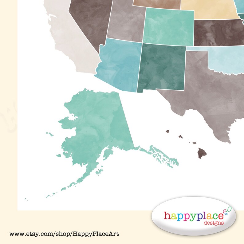 Custom USA Map Great as Wedding Map Large Travel Map Canvas | Etsy