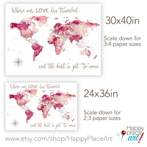 Printable Instant Download World Map Valentines Gift for Traveler ...