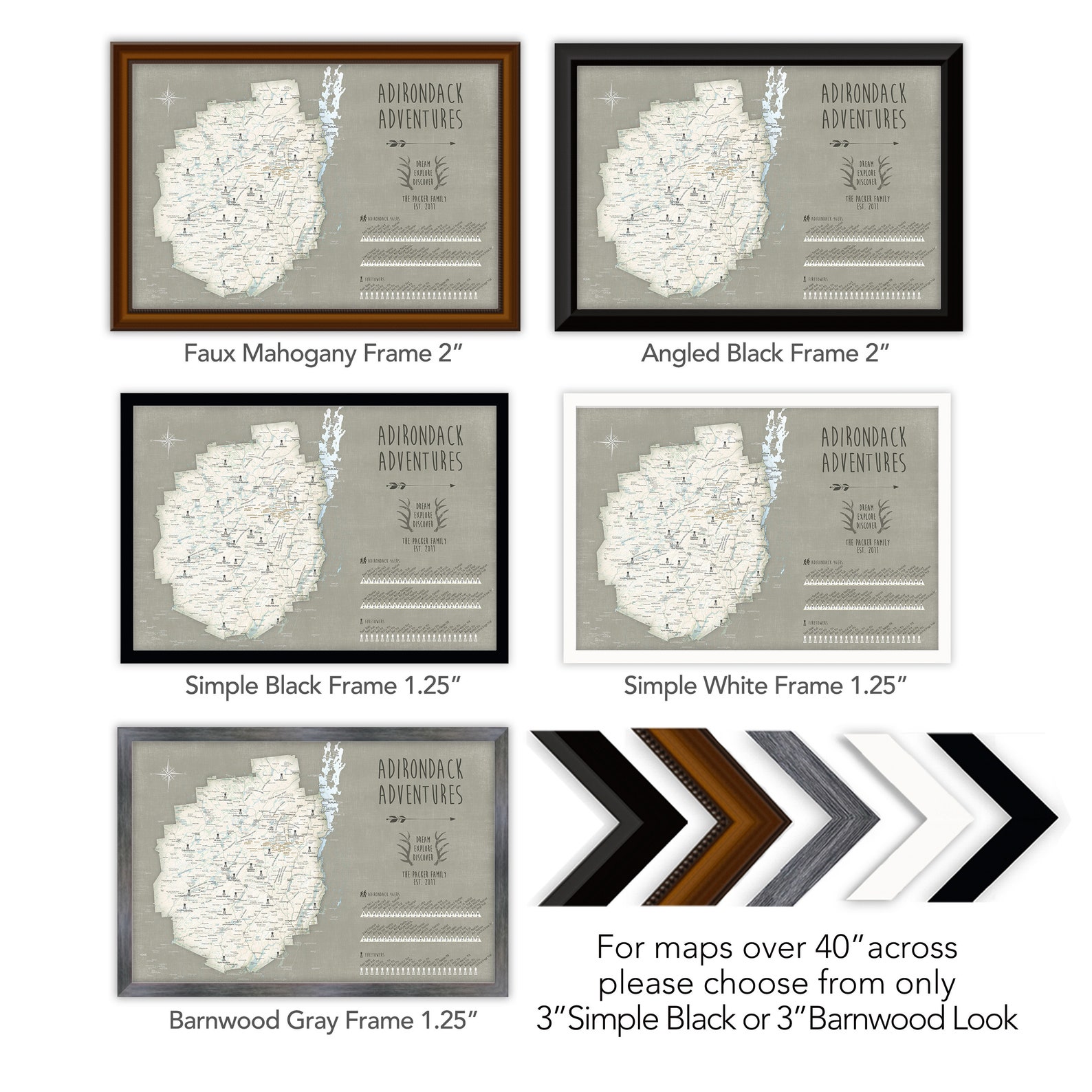 Hike the 46 Peaks & Pin Your Progress on a Push Pin Map Adirondack ...