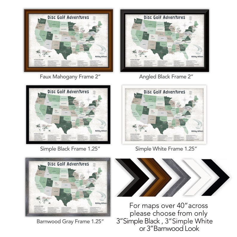 Map of Disc Golf Course Locations in USA Disc Golfer Gift - Etsy