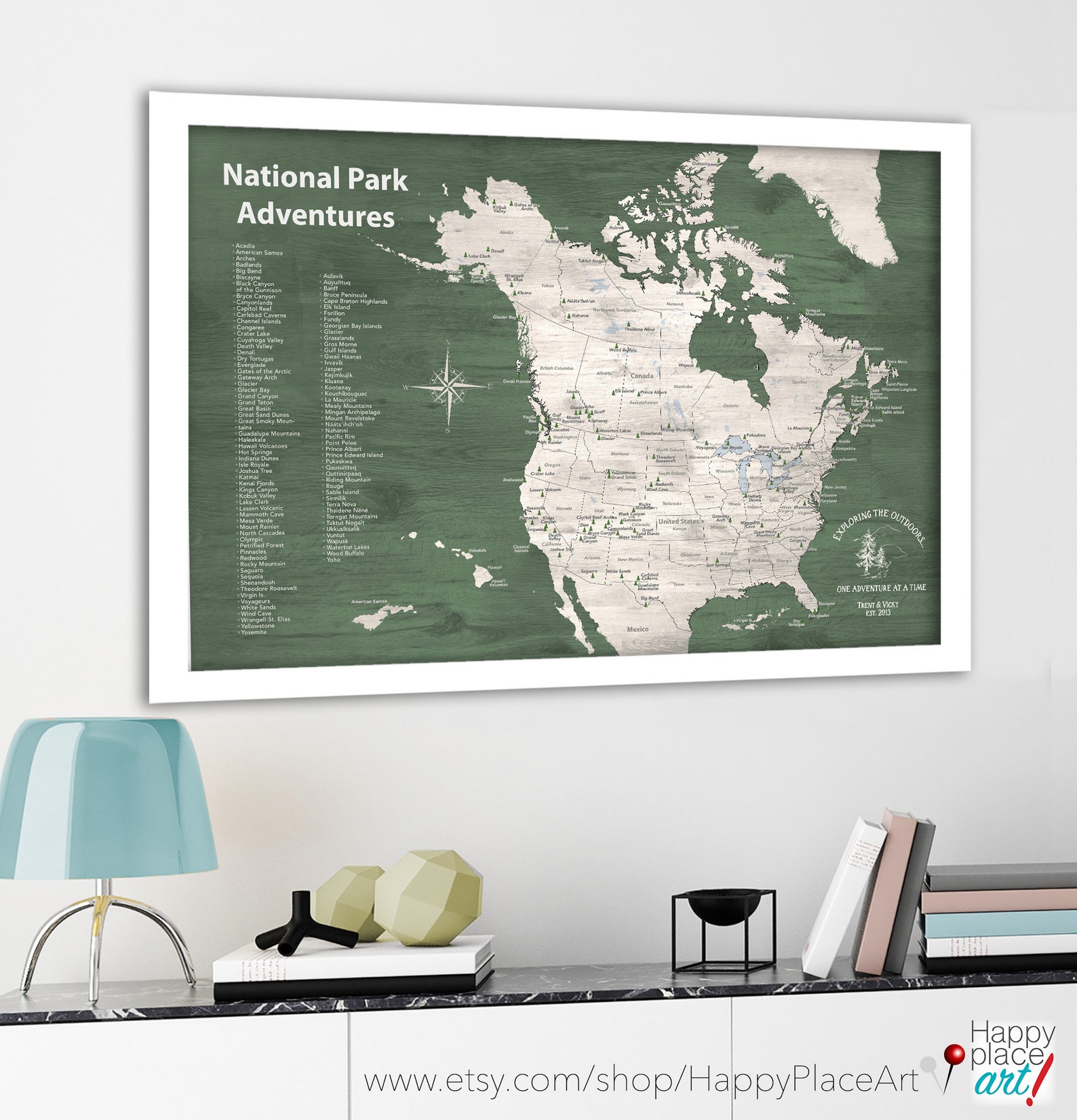 Push Pin National Parks Map, Personalized Pin Map With Personalization ...