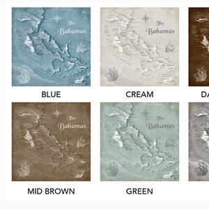 Large Bahamas Wall Map, Travel Theme Decor, Map Gift for Sailing Family ...