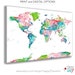 World Map Push Pin Colorful World Map Personalised World - Etsy