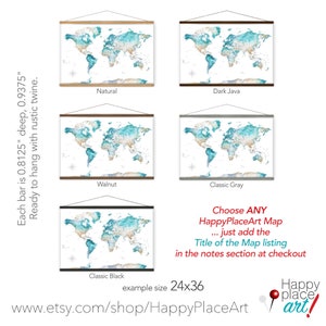 Teal World Canvas Map, Large Wall Map Art Print, Canvas Map of the ...