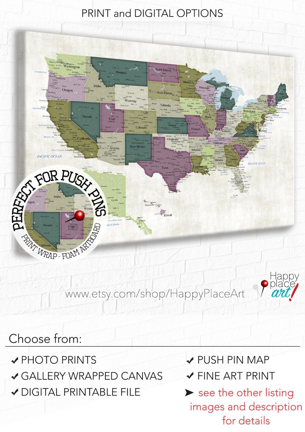 Set of 2 Maps World and USA Maps Push Pin Map World Map - Etsy