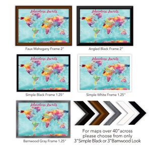 Colorful World Map, Bright World Map With US States, Cities, Large ...