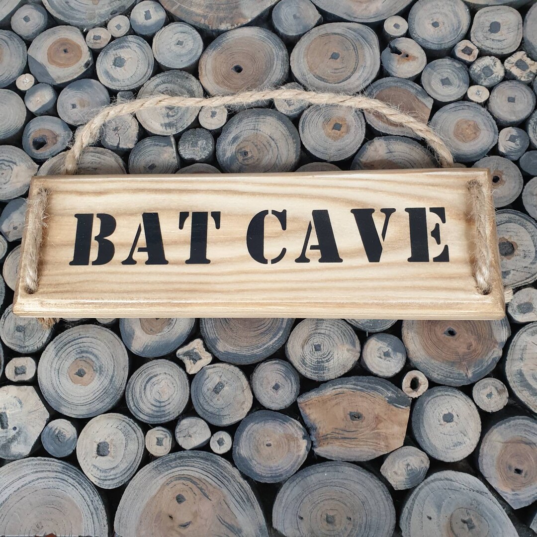 Bat Cave Plaque, Bat Cave Sign, Wooden Sign - Etsy