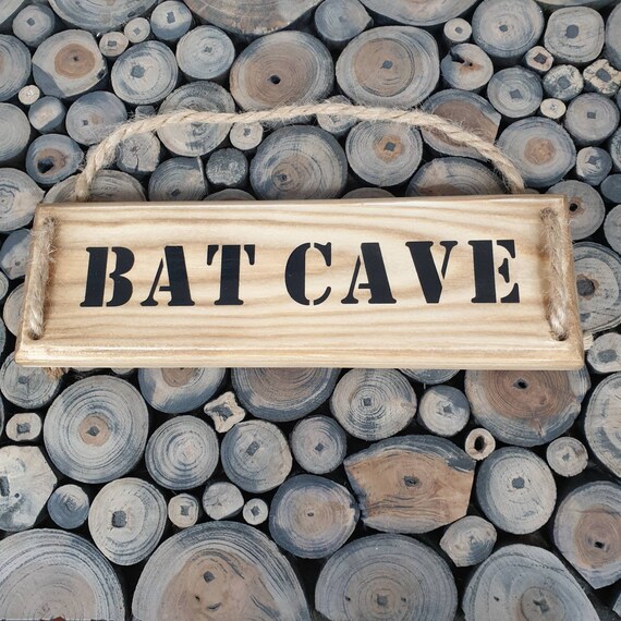 Bat Cave Plaque Bat Cave Sign Wooden Sign - Etsy