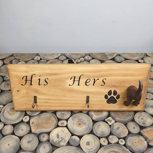 Dog Lead Holder, His and Hers Key Rack, Key Hook, Key Holder, Paw Print ...