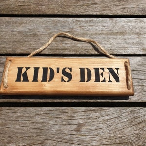 Kid's Den Plaque Kid's Den Sign Wooden Plaque - Etsy